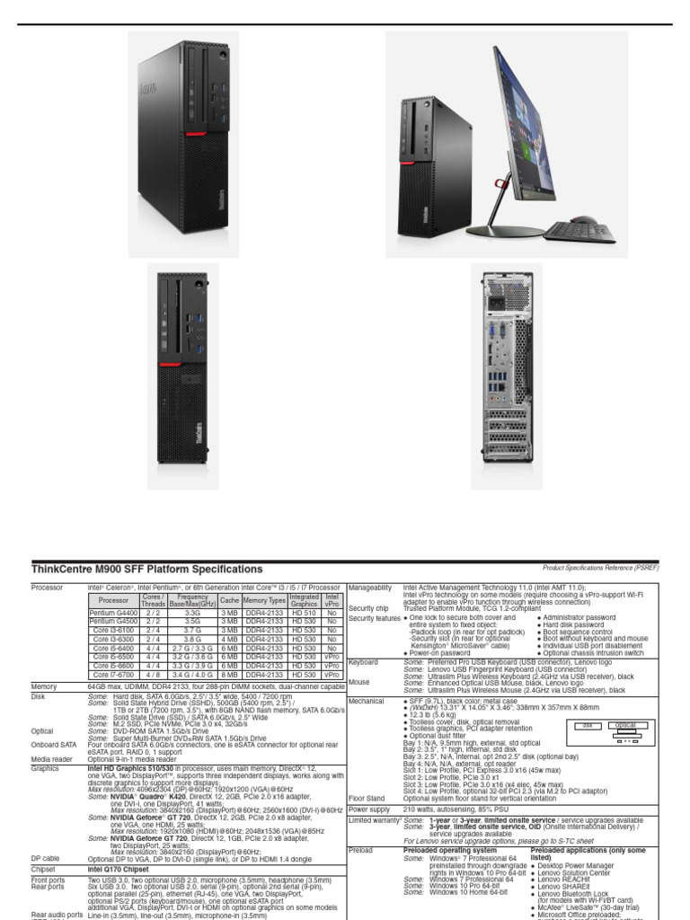 Thinkcentre m900 SFF Emea | PDF | Computer Hardware | Computer Engineering