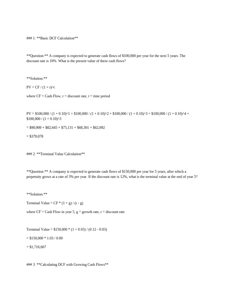 Discounted Cashflow Method Problems | PDF | Discounted Cash Flow | Net Present Value