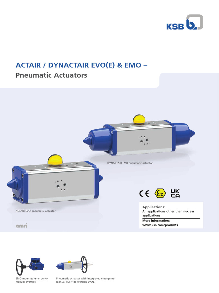 Pneumatic Actuators for Valves & Overrides | PDF | Actuator | Valve