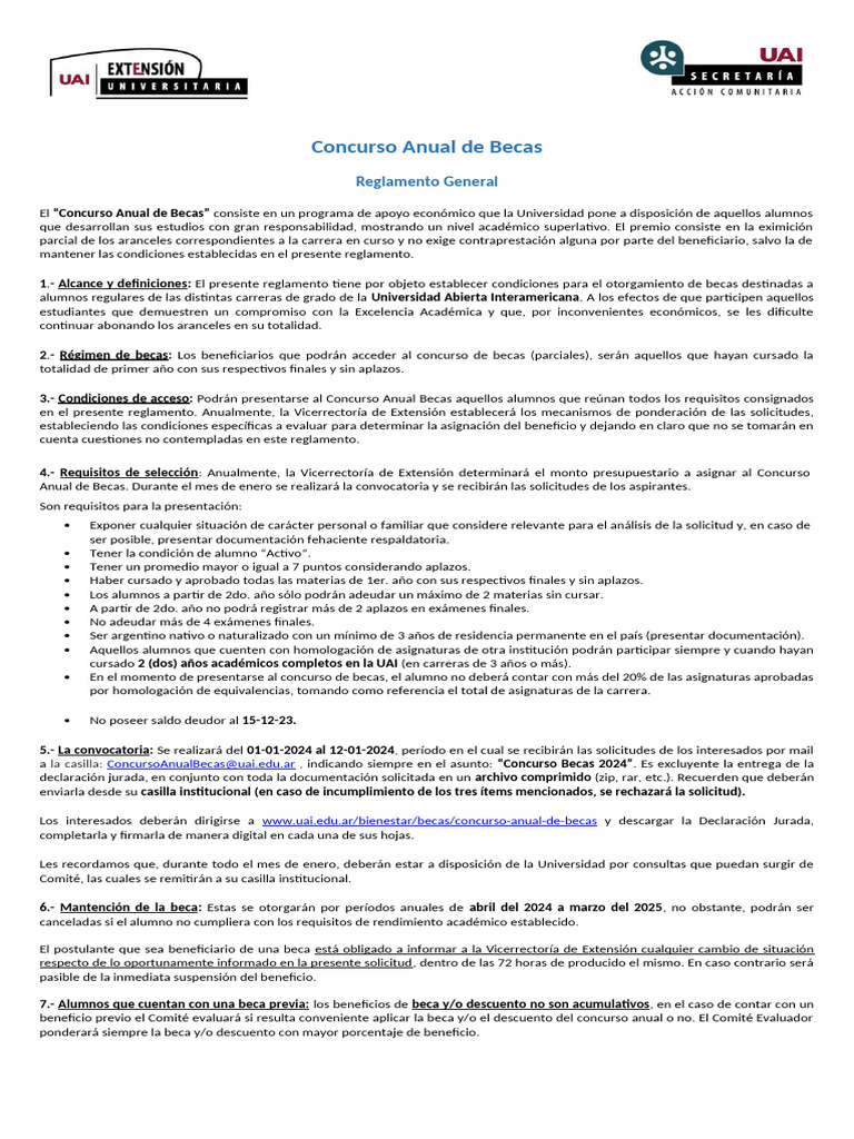 Reglamento 2024 | PDF