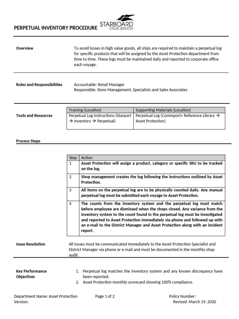 Perpetual Inventory Procedure Guide | PDF | Inventory | Business