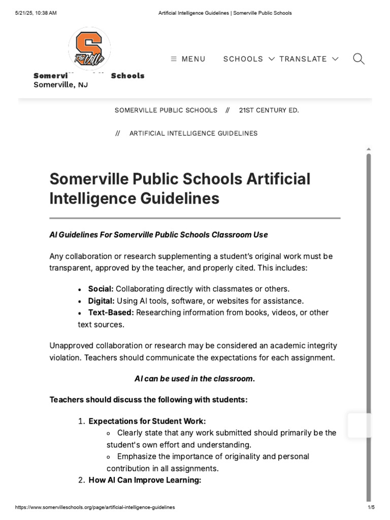 AI Guidelines for Classroom Use | PDF | Artificial Intelligence ...