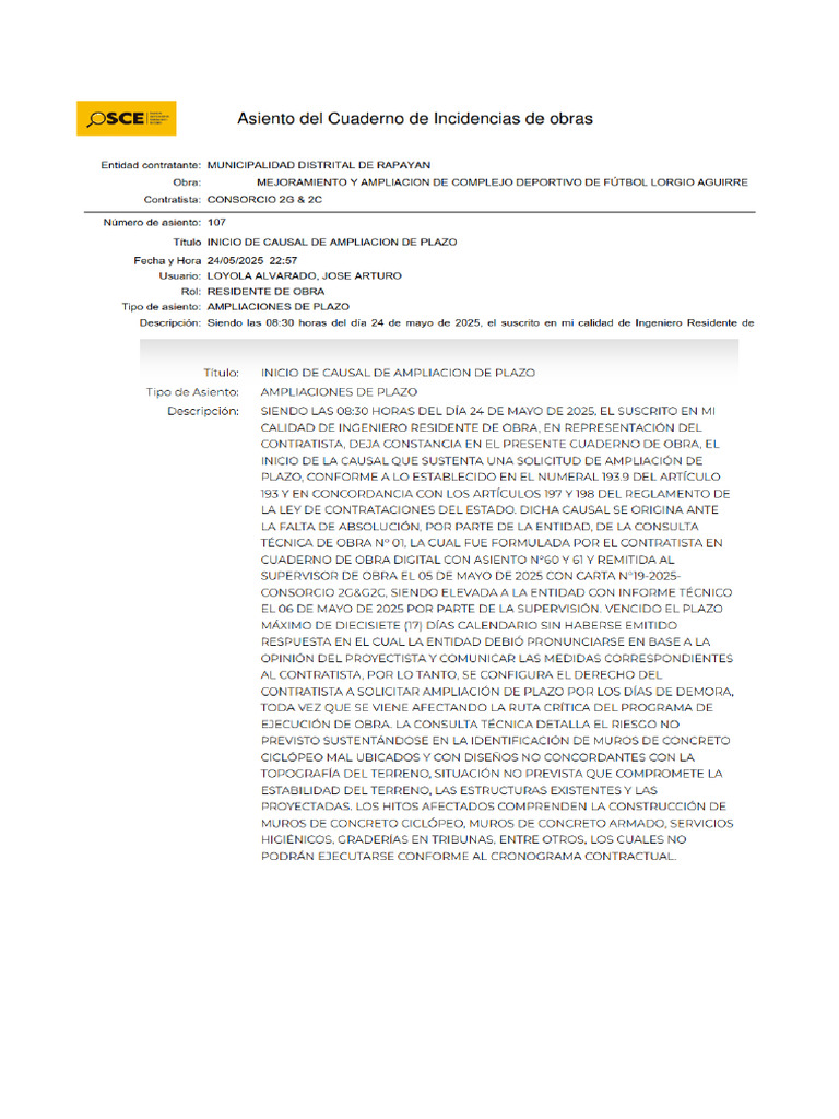 Asiento N°107 | PDF