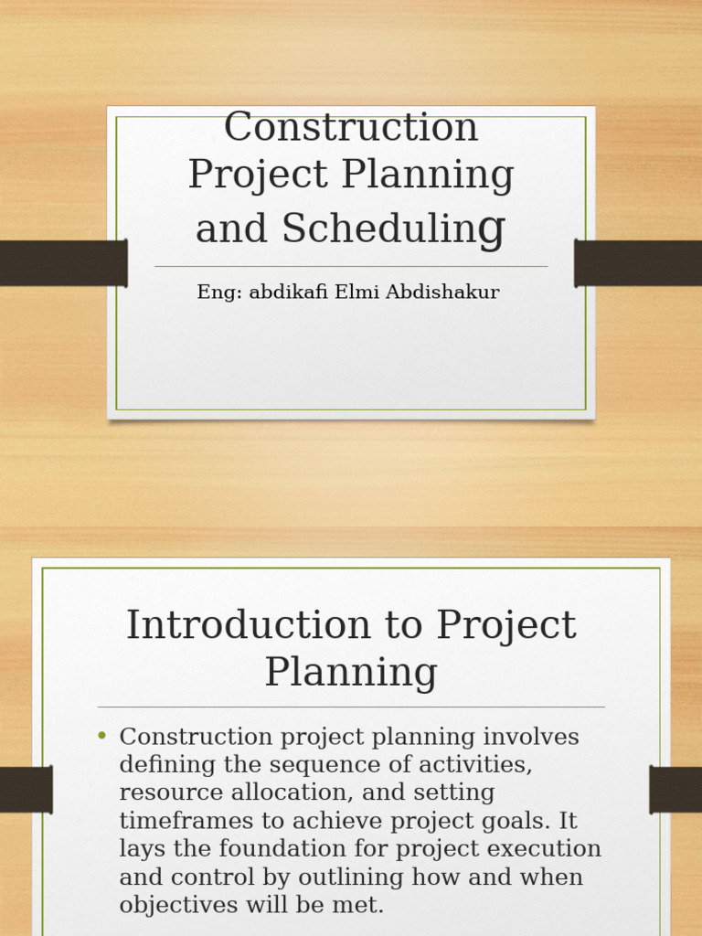 Construction Project Planning and Scheduling Detailed | PDF | Project ...