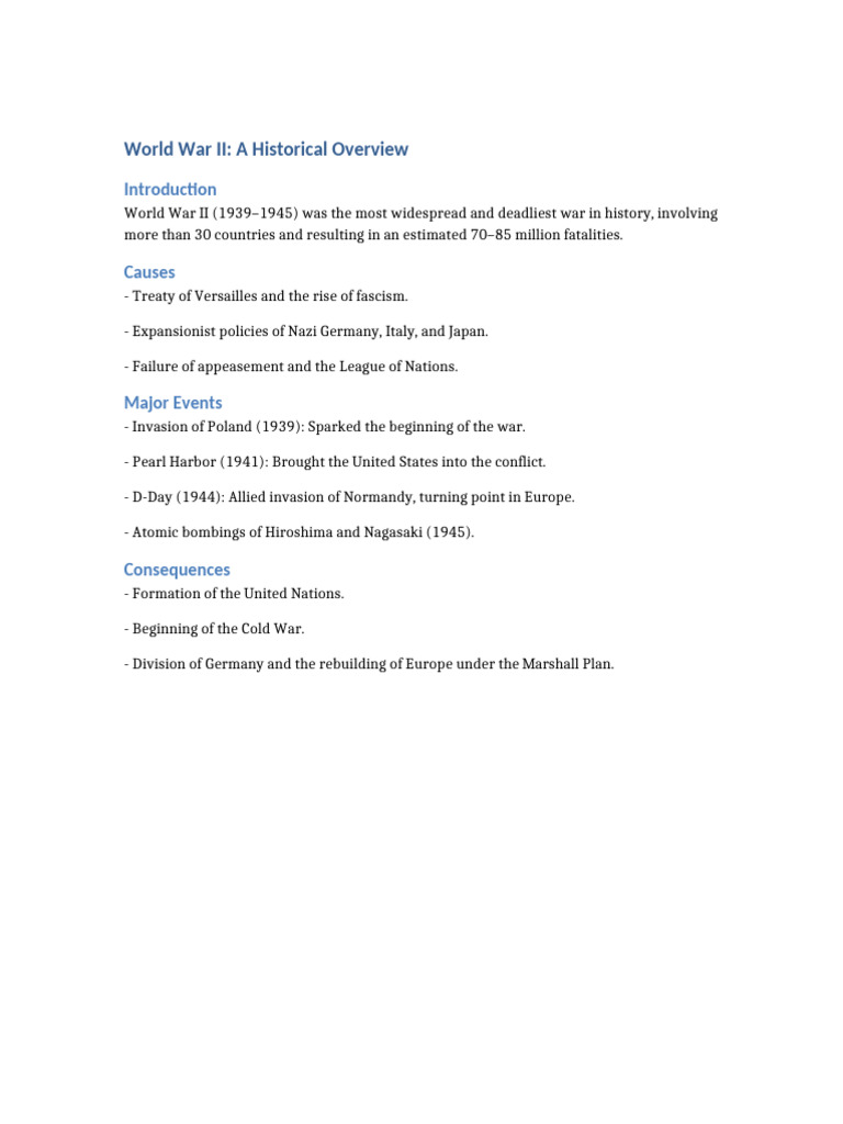 World War II: Key Events and Impact | PDF