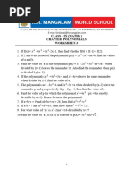 CBSE Class 9 Mathematics Worksheet - Polynomials | PDF | Teaching ...