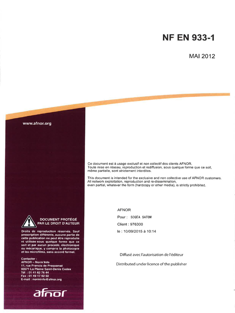 Analyse granulométrique NF EN 933-1 | PDF