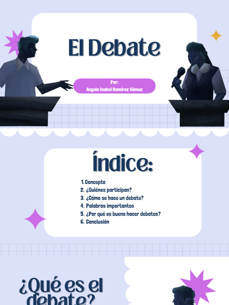 Blue Illustrative Debate Competition Presentation | PDF