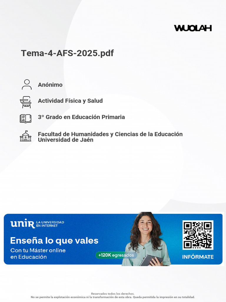 Wuolah Free Tema 4 AFS 2025 | PDF | Músculo | Ácido láctico