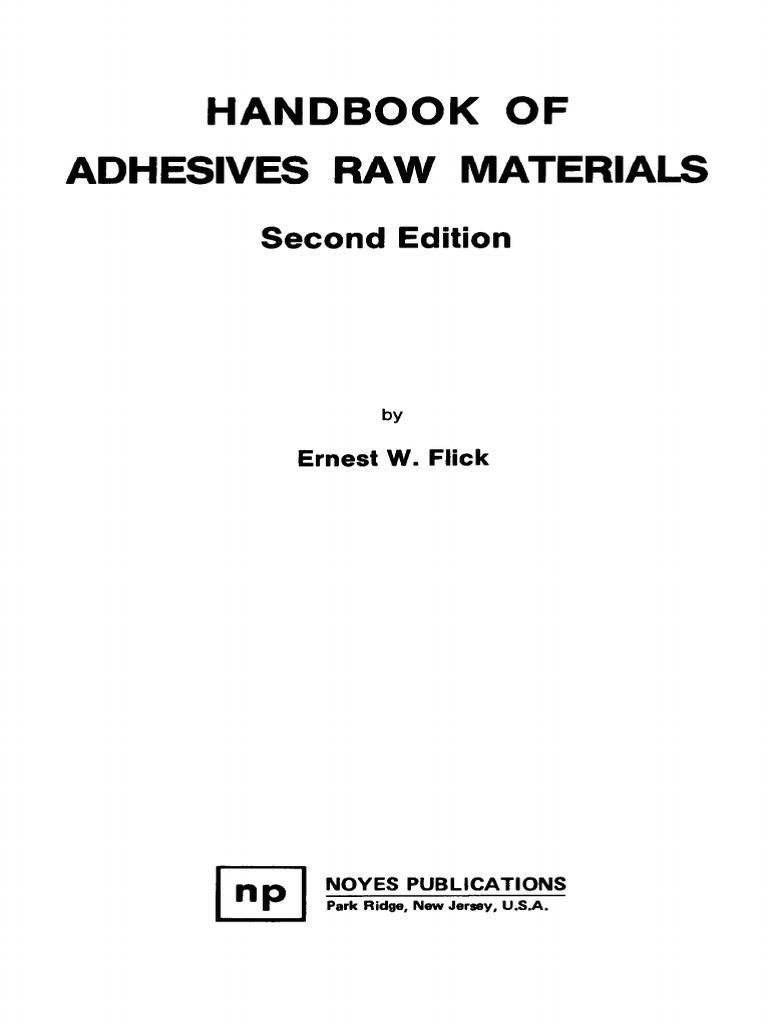 Handbook of Adhesives Raw Materials | PDF | Chemical Substances | Materials