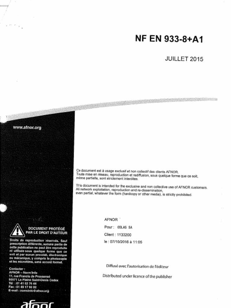 NF en 933-8+a1 | PDF