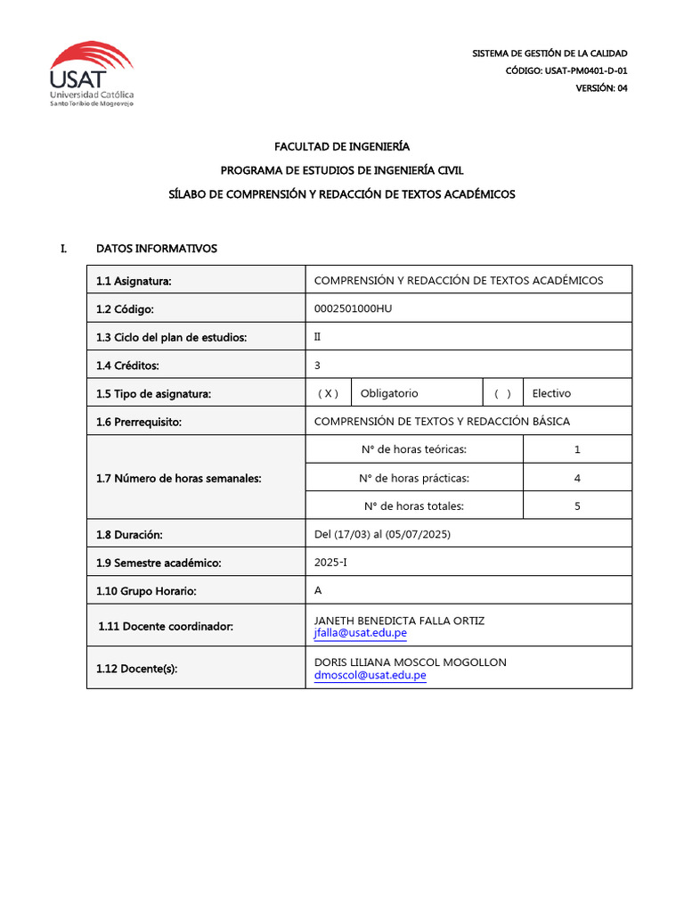 Sílabo | PDF | Evaluación | Ensayos
