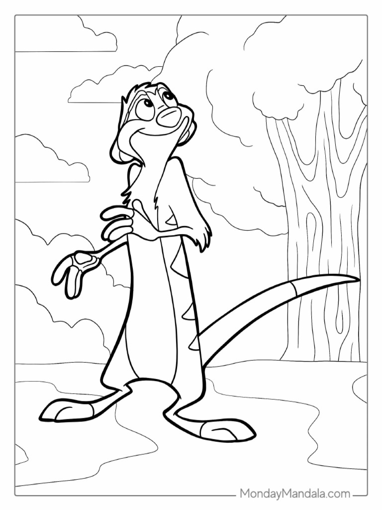 Coloring Page of Timon From Lion King | PDF