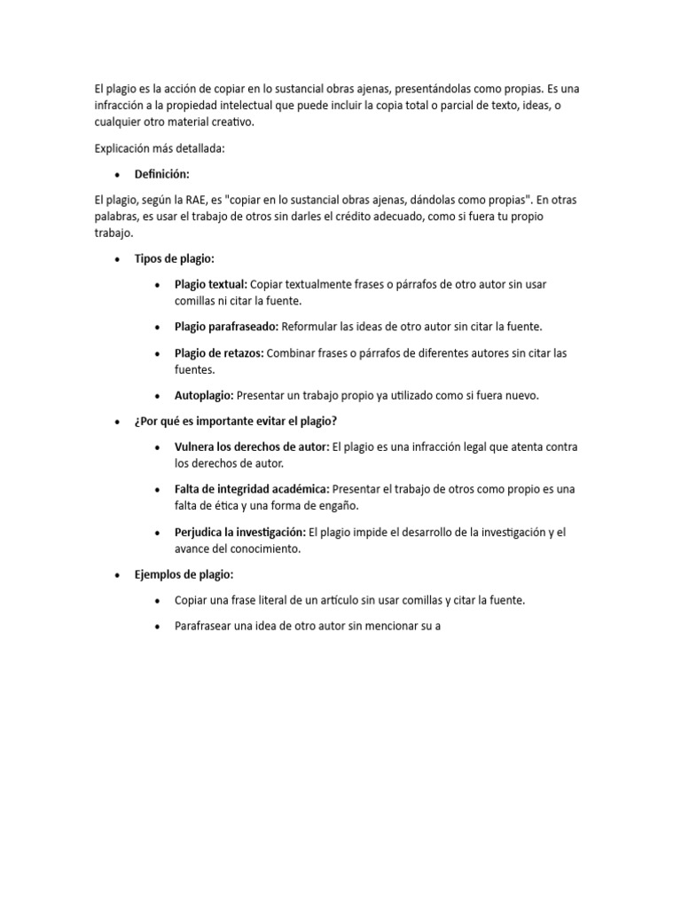 Tipos y Consecuencias del Plagio | PDF