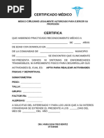 Certificado Medico Cruz Roja | PDF | Medicina | Cuidado de la salud
