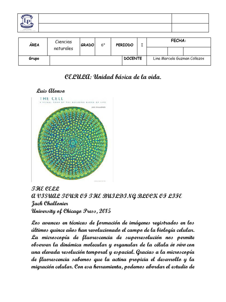 Ficha de Aprendizaje Articulo Sobre La Celula y La Evolucion Del ...