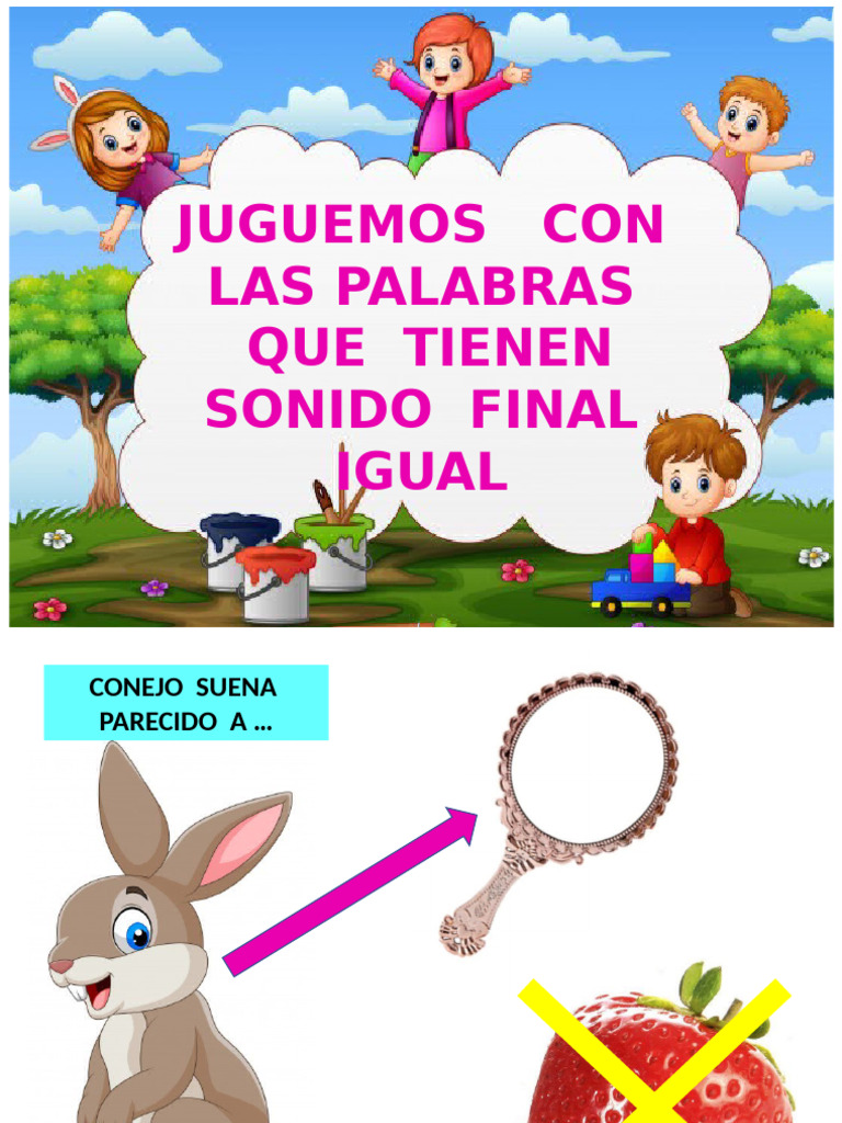 Palabras con Sonido Final Igual para Niños | PDF