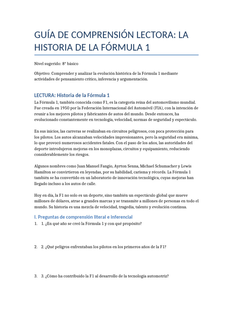 Historia y evolución de la Fórmula 1 | PDF | Formula Uno | Automovilismo
