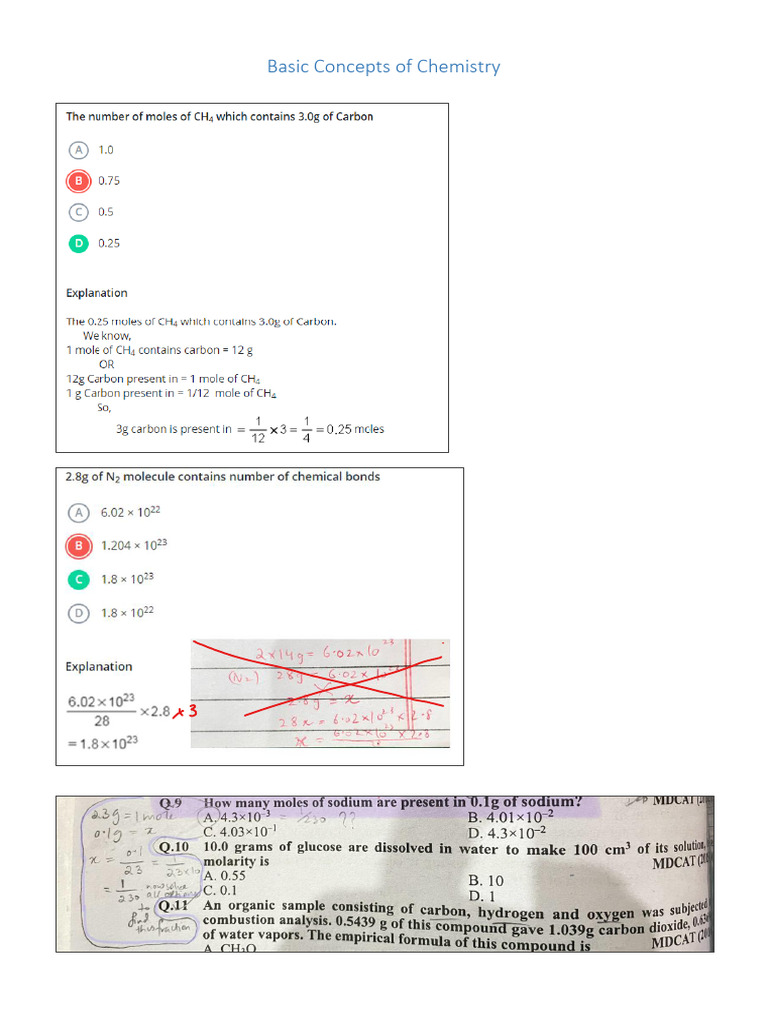 Basic Concepts of Chemistry | PDF
