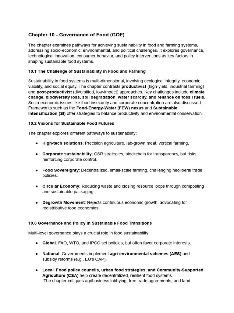 Sustainable Food Governance Strategies | PDF | Sustainability | Agriculture