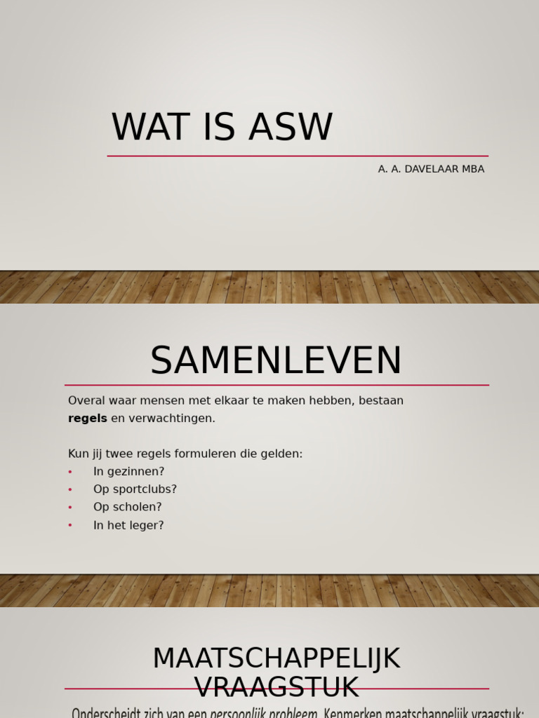Wat Is ASW Par 1 en 2 Vwo | PDF