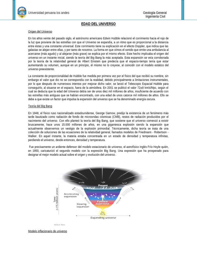 Edad del Universo y el Big Bang | PDF | Big Bang | Universo