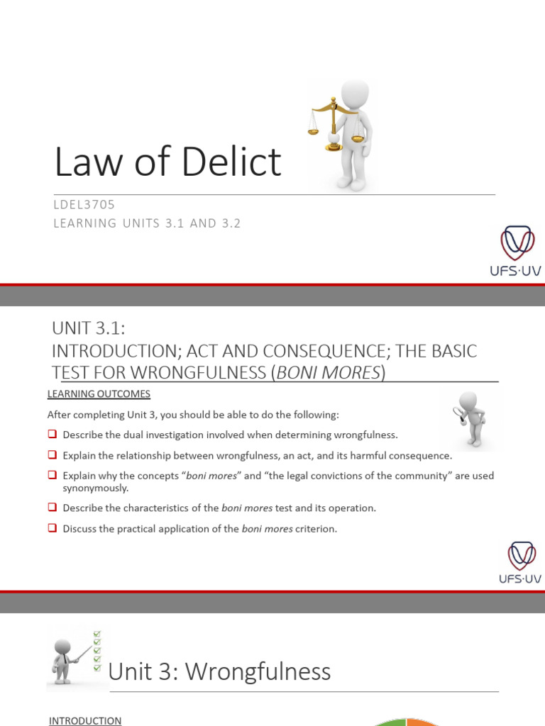 Wrongfulness An Element of Delict South Africa | PDF | Common Law | Justice