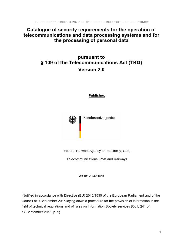 BNetzA Catalogue Security Requirements | PDF | Computer Security | Security
