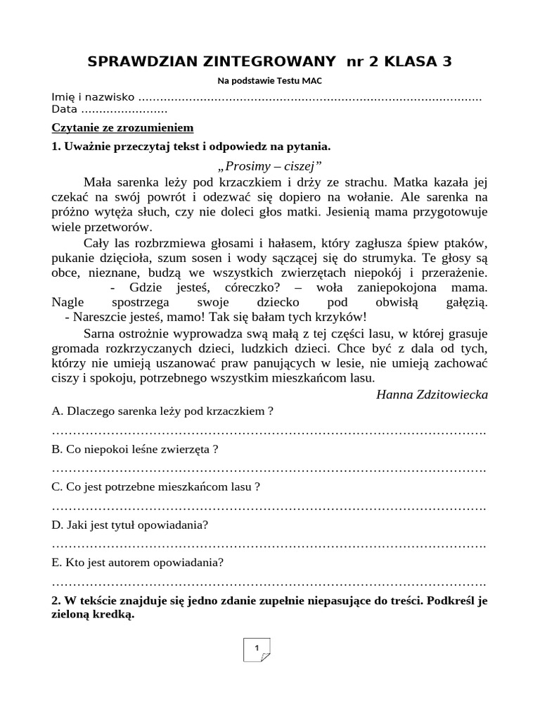 Kl3 2010 Mój Test 2 WG Mac | PDF