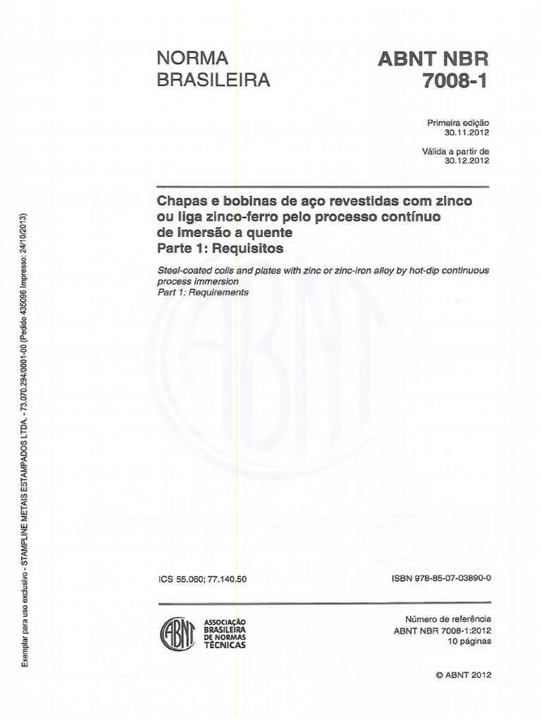 NBR 7008-1 - 2012 | PDF
