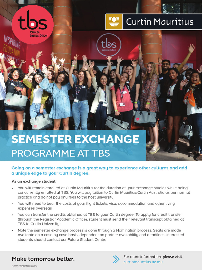Semester Exchange Programme at TBS | PDF