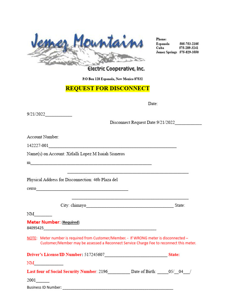 Request FPR Disconnect | PDF