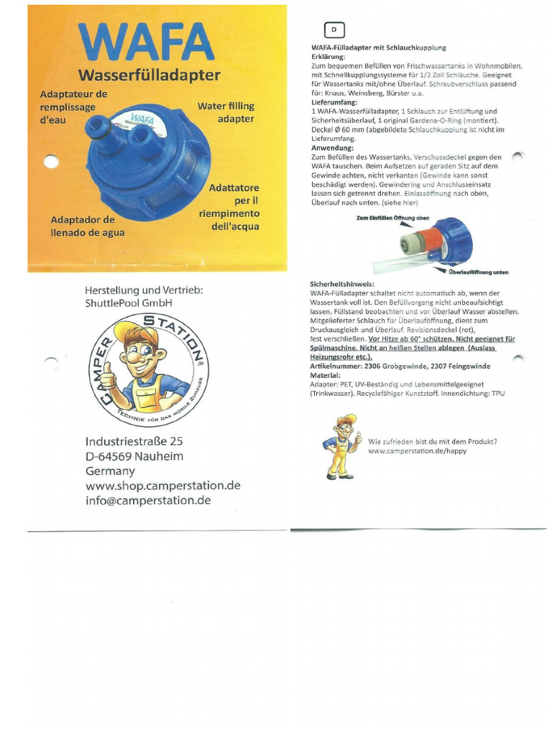 Watervuladapter Wafa 1748254550791 | PDF