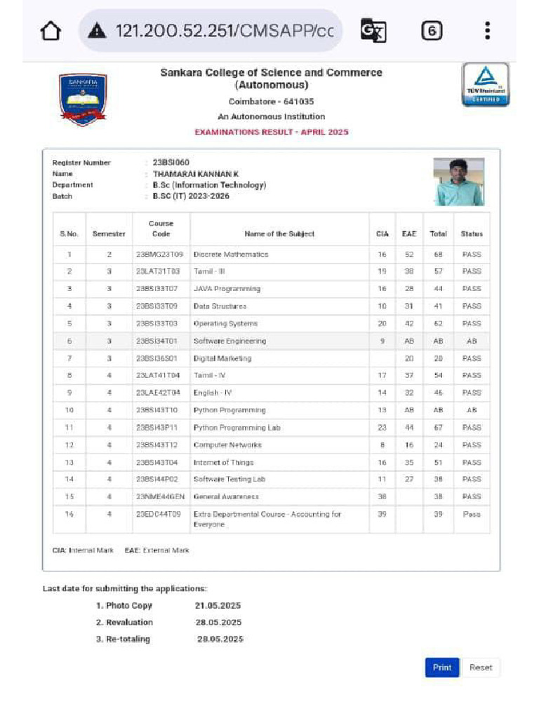 Thamarai Kannan Result PDF | PDF