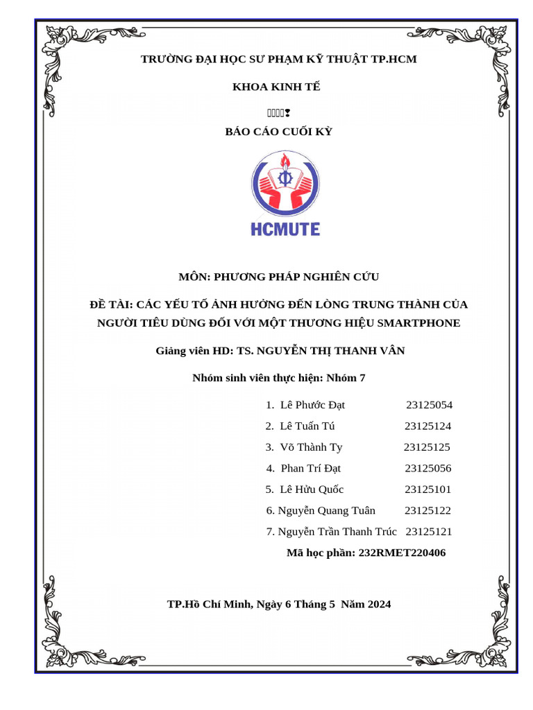 PTDL - Nhóm 7 - Bài cuối kỳ | PDF