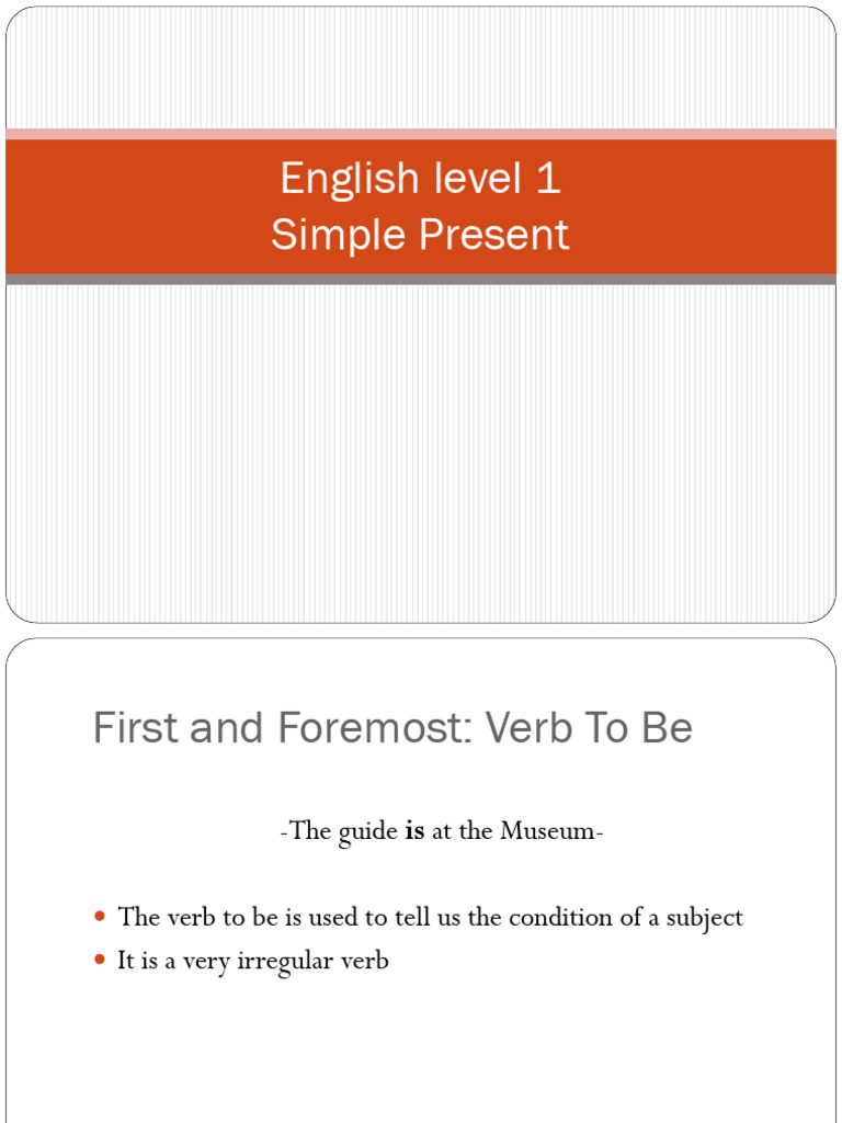 English Level 1 - 2nd Class | PDF | Subject (Grammar) | Verb