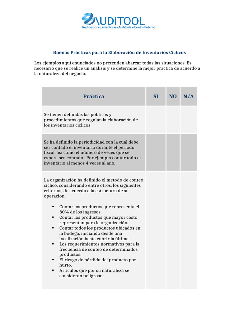 Buenas Practicas para La Elaboracion de Inventarios Ciclicos | PDF