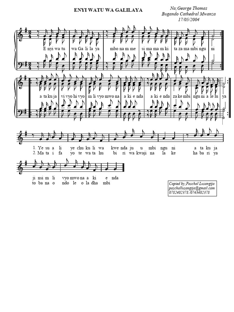 Enyi Watu Wa Galilaya - 023359 | PDF