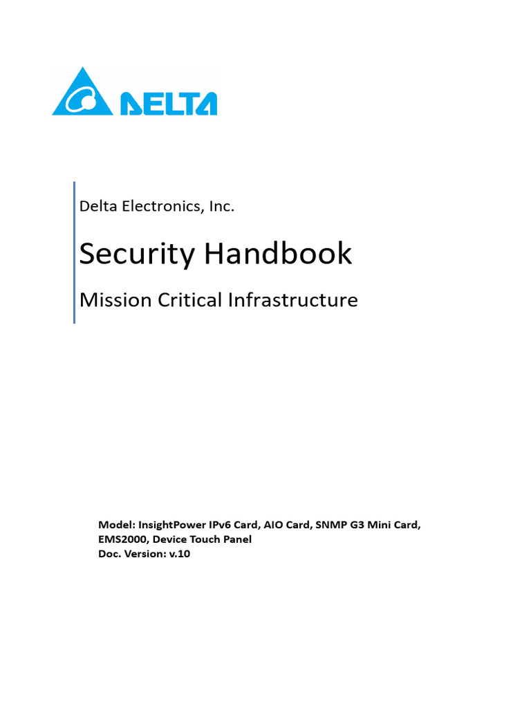 Delta Electronics Security Handbook Guide | PDF | Computer Network ...