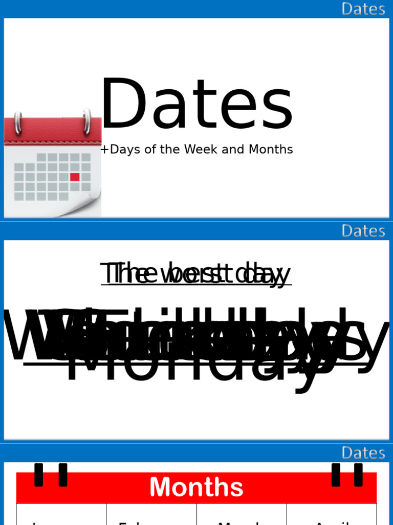Dates+Weekdays and Months | PDF