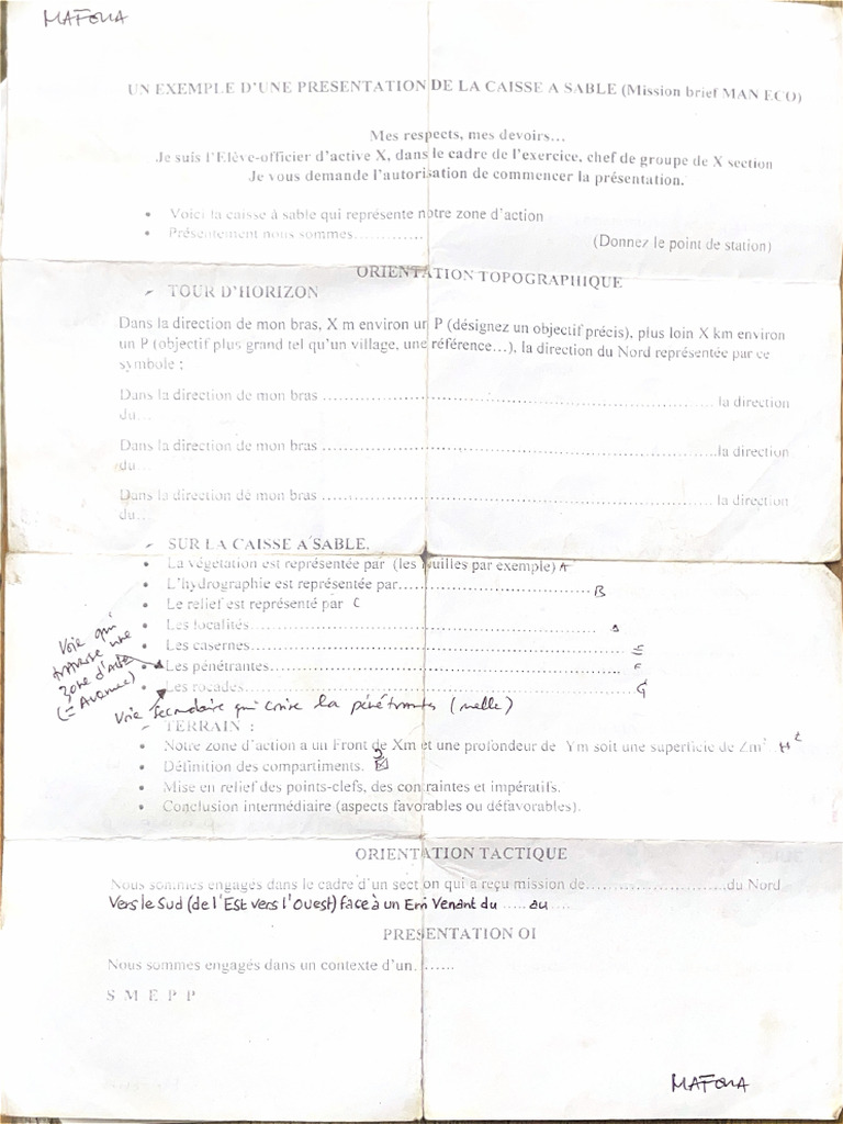 Un Exemple D'une Presentation de La Caisse A Sable (Mission Brief Man ...