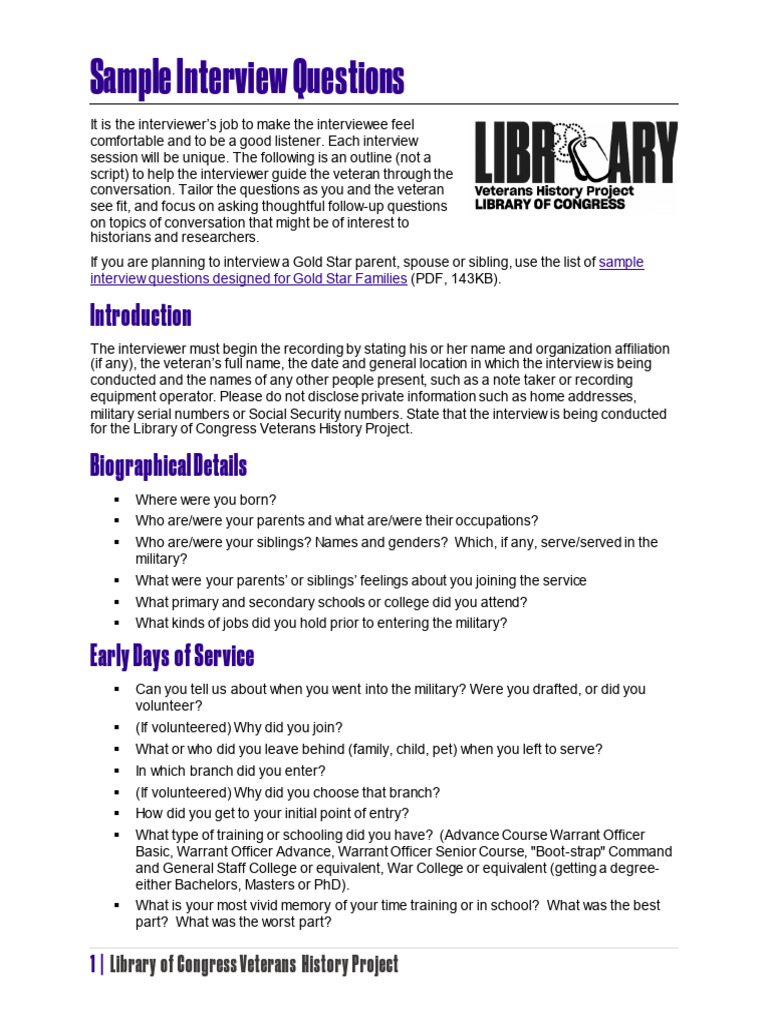 Sample Interview Questions | PDF | Interview