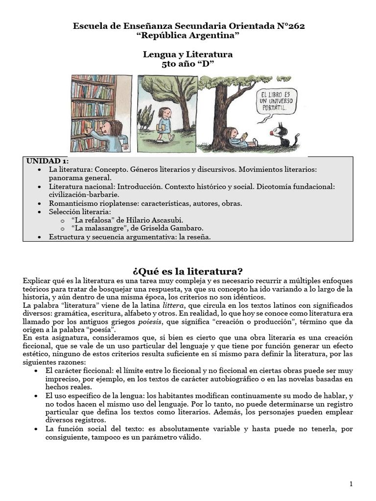 Unidad 1. Literatura 5to | PDF | Palabra | Comunicación humana