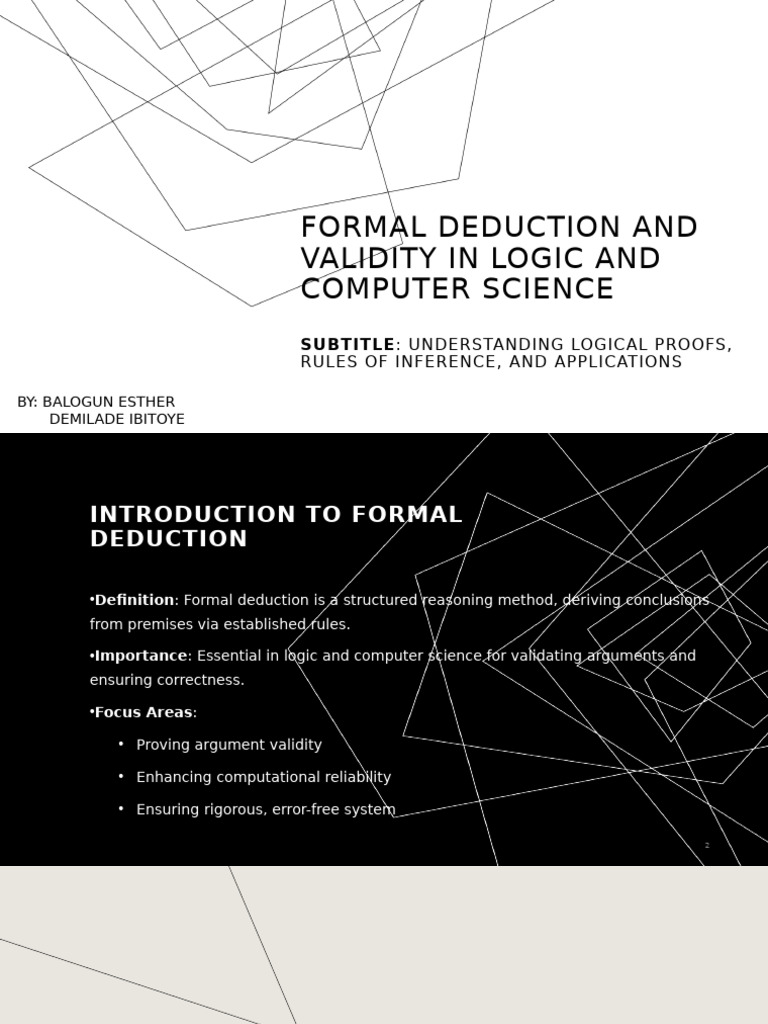 Formal Deduction and Validity in Logic and Computer | PDF | Deductive Reasoning | Logic