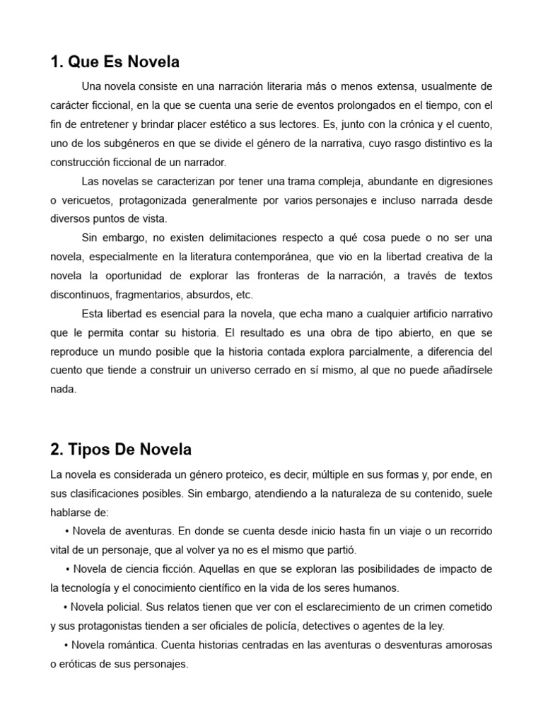 Novelas y Tipos v2 | PDF | Novelas | Narración