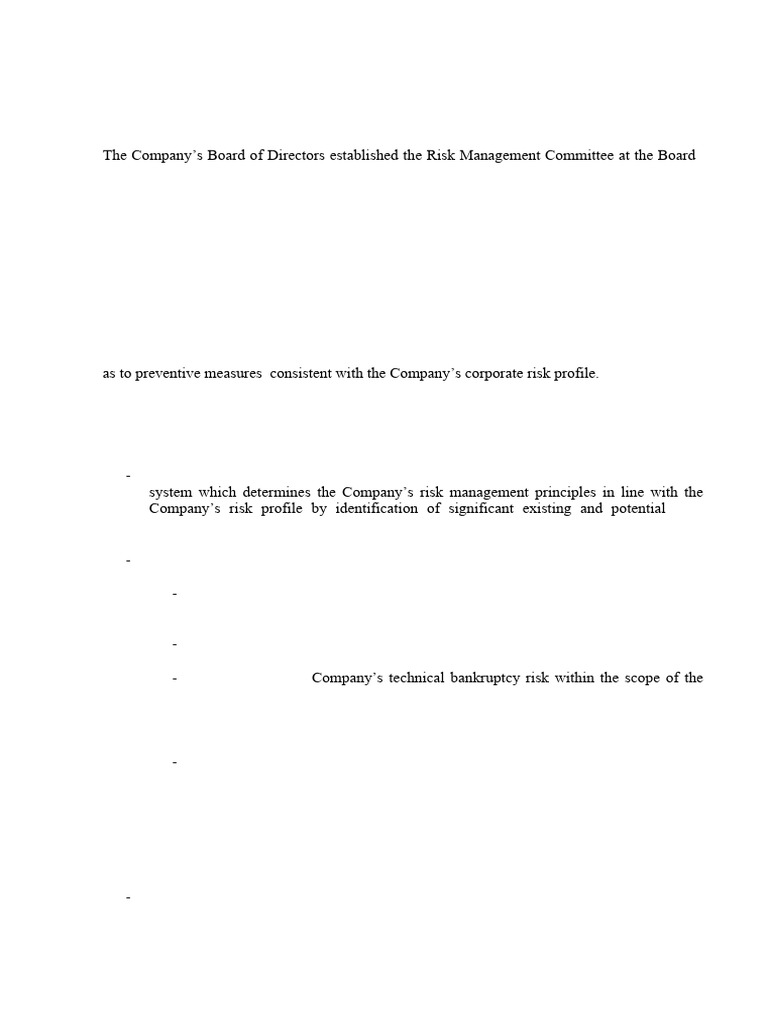 Tupras Working Principles of Risk Management Committee | PDF | Risk ...