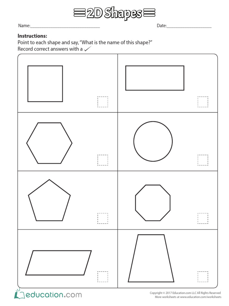 Name That Shape 2d Shape Assessment | PDF