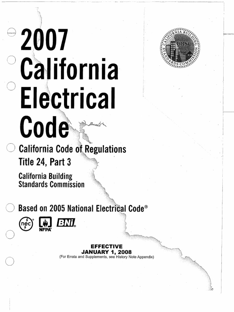 CA Elect Code | PDF | Electrical Wiring | Building Code