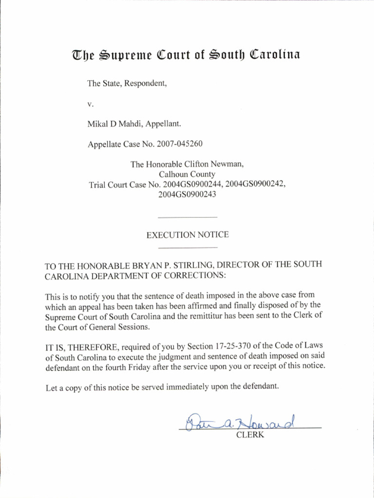 Execution Notice | PDF