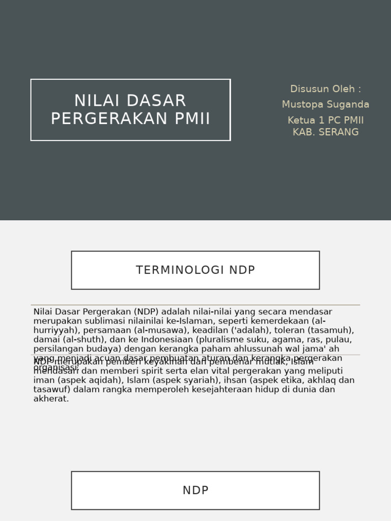 Nilai Dasar Pergerakan Pmii (Mustopa) | PDF